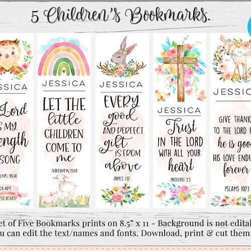 Printable Bible Verse Bookmarks Bookmarks for Children - Etsy