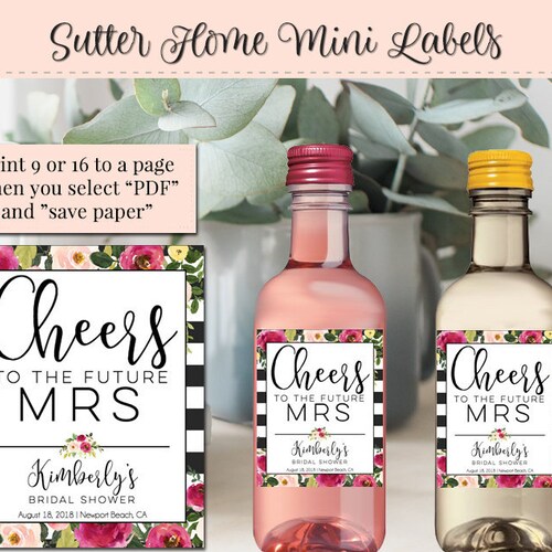 Mini Wine Label Editable Wine Label Small DIY Wine Label - Etsy