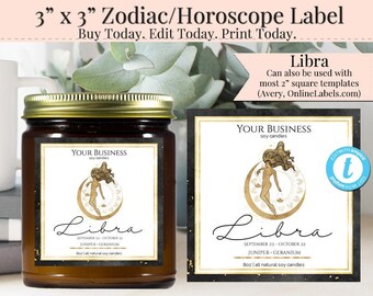 Zodiac Candle Label - Etsy