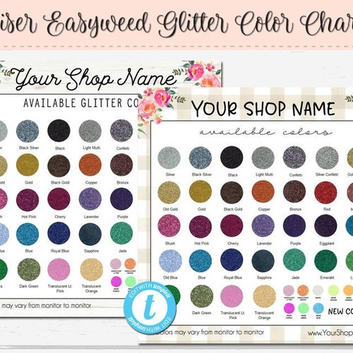 Siser Easyweed Plain Color Chart Custom Color Chart Vinyl - Etsy