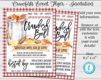 Crawfish Boil Flyer Template - Etsy