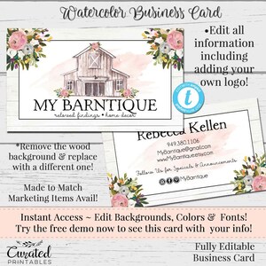 Farmhouse Business Card, DIY Business Card, Barn Business Card ...