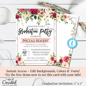 Graduation Invitation, Promotion Invitation Template, Printable DIY ...