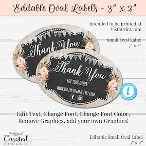 Oval Product Label, Editable Label, 3 X 2 Oval Sticker, DIY Ingredient ...