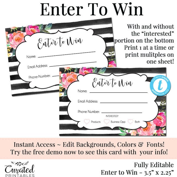 Enter to Win Raffle Sign - Etsy