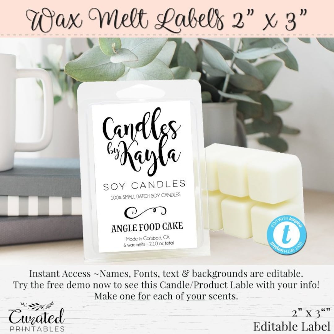 Wax Melts Label, Editable Label, DIY Product Label, DIY Ingredient ...