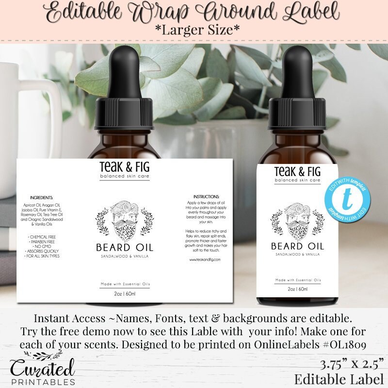 2oz Bottle Label Editable Bottle Label DIY Bottle Label - Etsy
