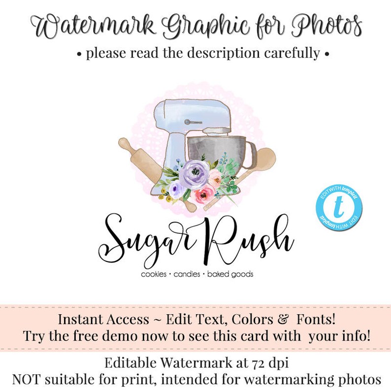 Watermark for Photos Watermark Graphic Watermark Logo - Etsy