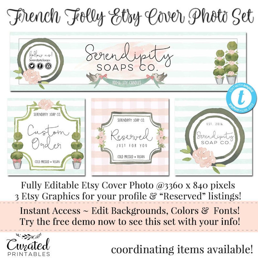 Editable Etsy Cover Photo, DIY Etsy Banner, Editable Etsy Set, DIY Etsy ...