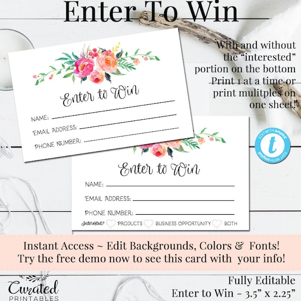 Enter to Win Raffle Sign - Etsy