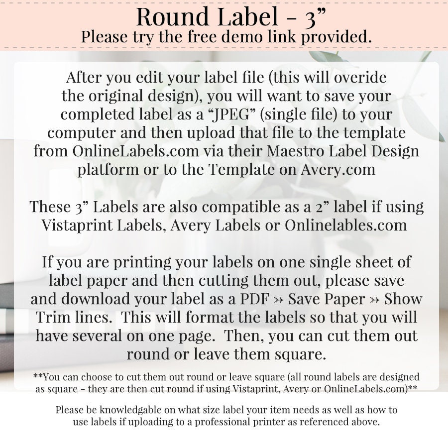Round Sticker Editable Label 3 Inch Round Label Jar Label - Etsy