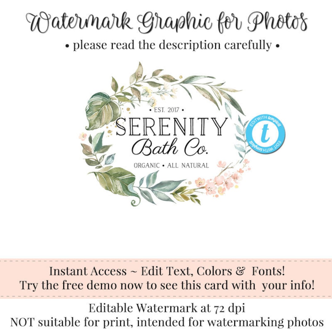 Nature Watermark for Photos, Watermark Graphic, Watermark Logo ...