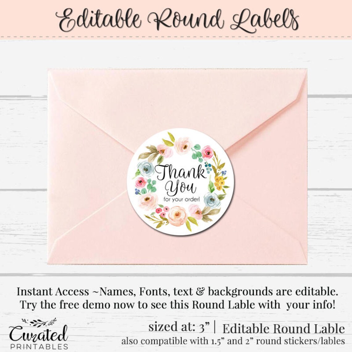 Round Sticker Editable Label 3 Inch Round Label Jar Label - Etsy