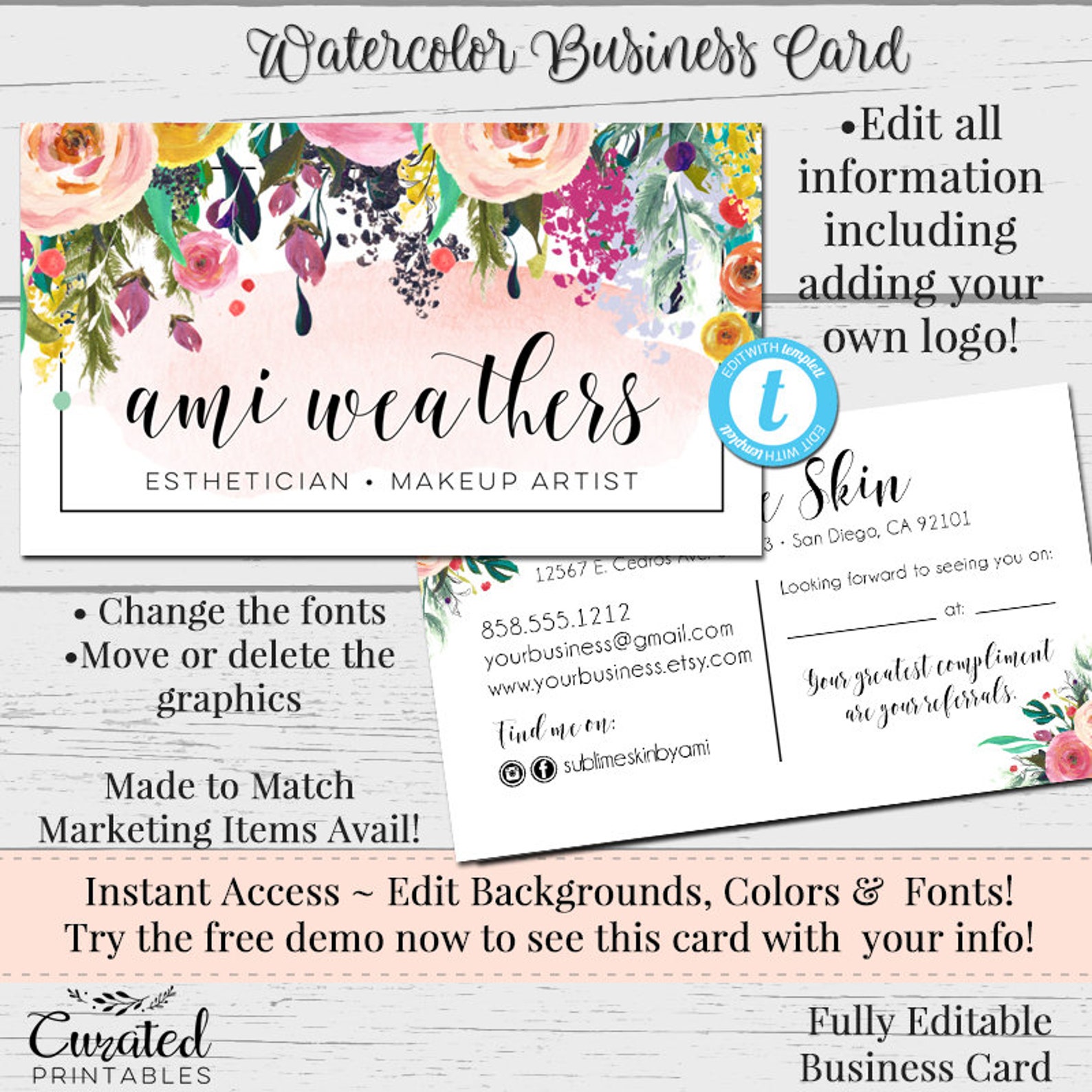 Square Product Label Editable Label Bath Product Label DIY - Etsy