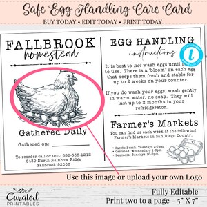 Egg Handling, Safe Egg Flyer, Editable Egg Flyer, Farms Market Flyer ...