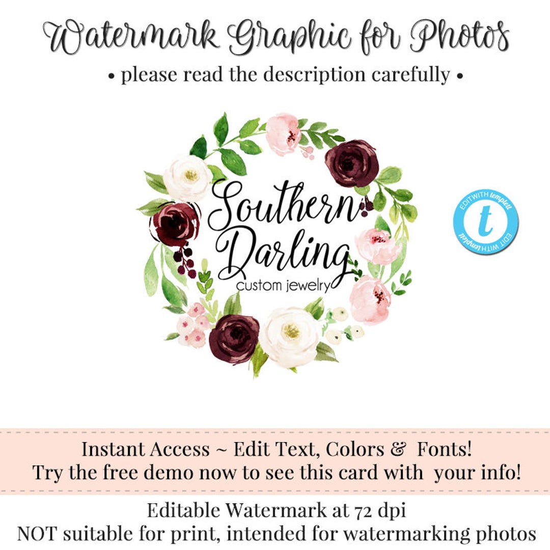 Watermark for Photos, Watermark Graphic, Watermark Logo, Branding ...