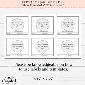 Logo Tag, Logo Label, Add Your Logo, Editable Label, DIY Hang Tag ...