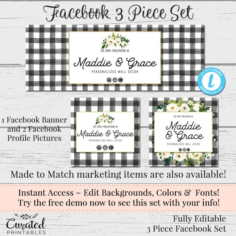 Buffalo Check Postcard, Thank You Postcard, Thank You Insert, Rustic ...