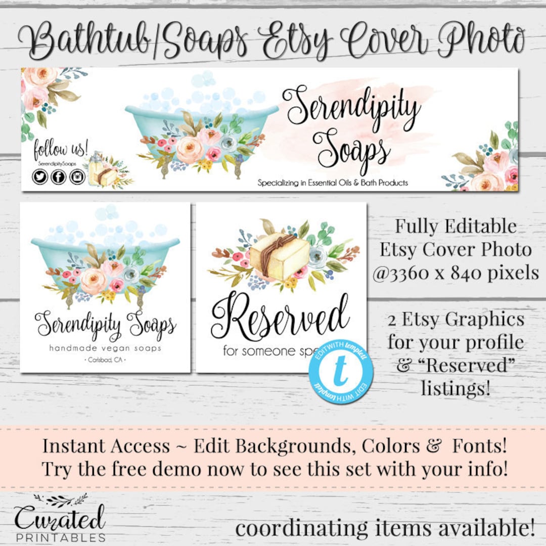 Editable Etsy Cover Photo, DIY Etsy Banner, Editable Etsy Set, DIY Etsy ...