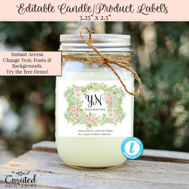 Floral Soap Label Editable Soap Label Bath Product Label - Etsy