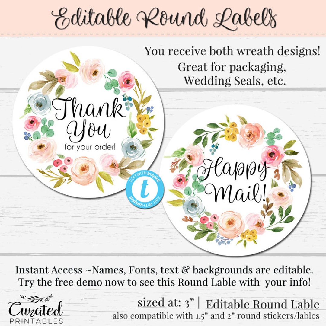 Round Sticker, Editable Label, 3 Inch Round Label, Jar Label, DIY Round ...