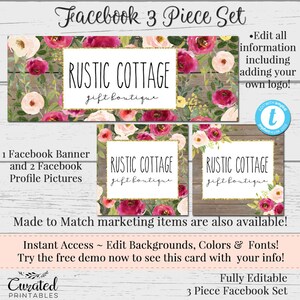 Etsy Cover Photo, DIY Etsy Banner, Editable Etsy Set, DIY Etsy Set ...