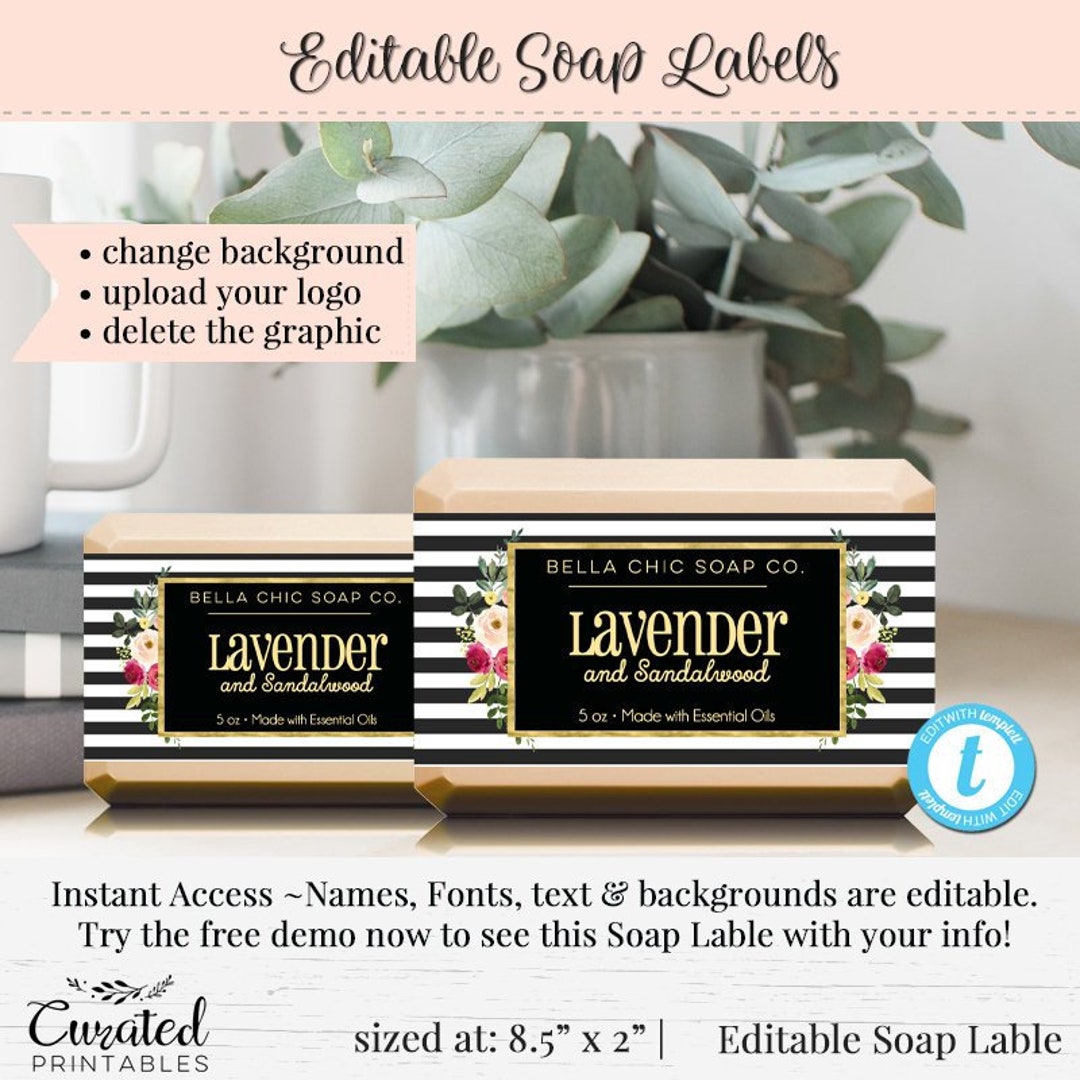 Soap Label, Editable Label, Bath Product Label, DIY Ingredient Label ...