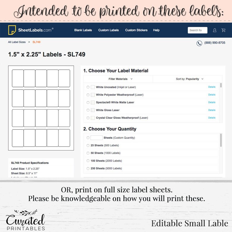 DIY Small Label, Editable Label, Small Product Label, DIY Ingredient ...