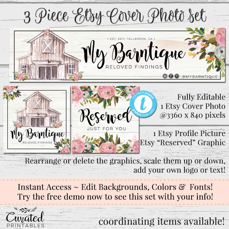 Farmhouse Round Sticker Editable Label 3 Inch Round Label - Etsy