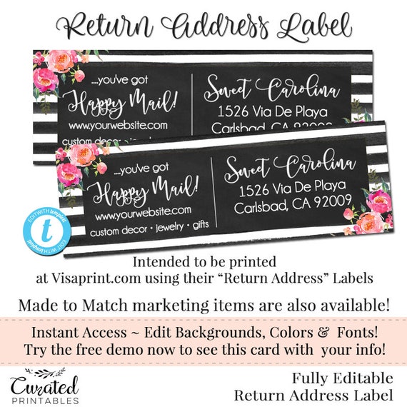 Address Label Editable Label Business Label Return Address | Etsy