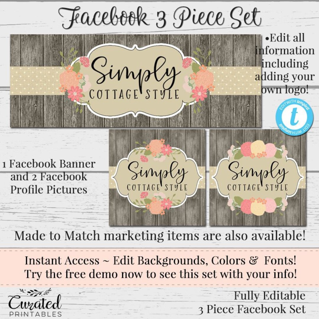 DIY Facebook Set, Customizable Facebook, DIY Facebook, Editable ...