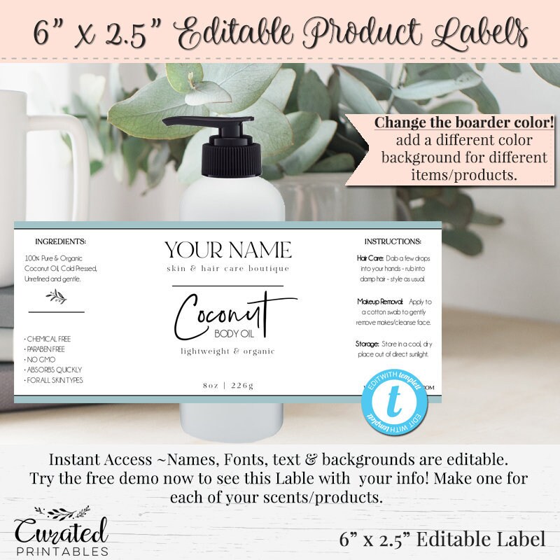 DIY Bottle Label Editable Bottle Label Editable Bottle - Etsy