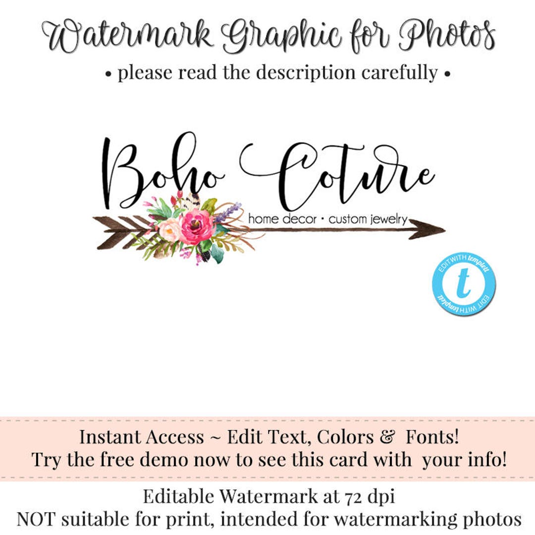 Watermark for Photos, Watermark Graphic, Watermark Logo, Branding ...