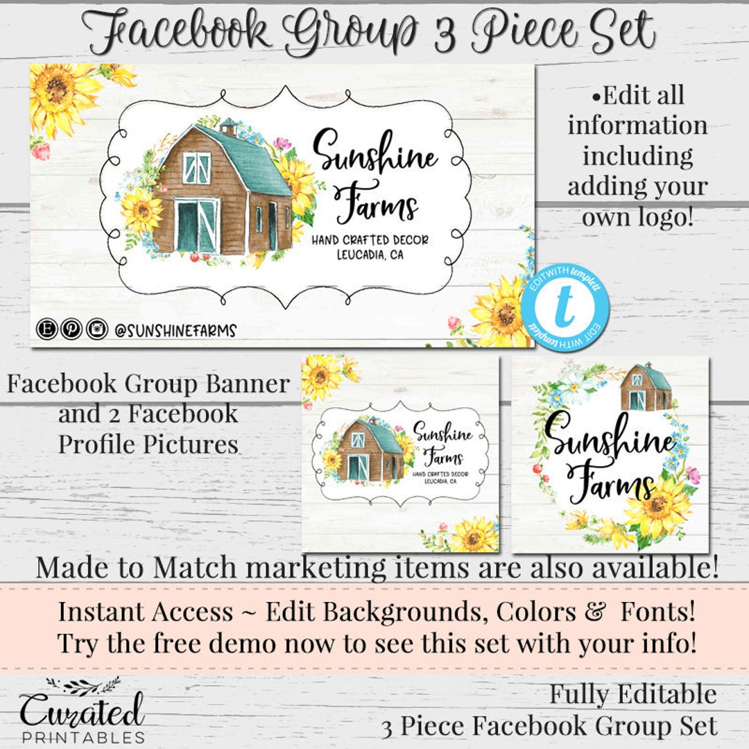 DIY Barn Facebook Group Set, Customizable Facebook Set, DIY Facebook ...