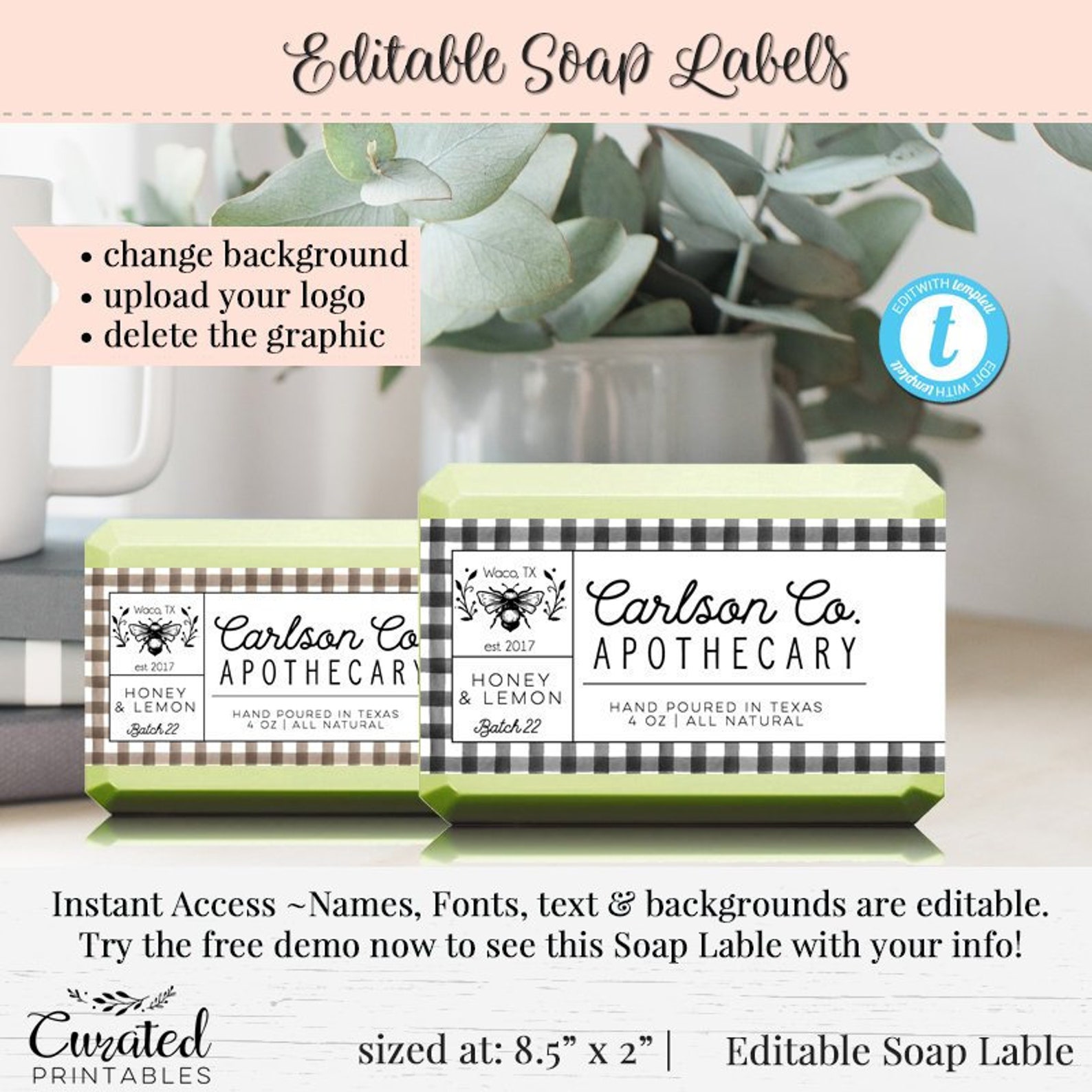 Soap Label Editable Label Bath Product Label DIY Ingredient | Etsy