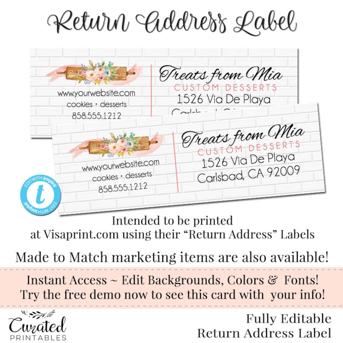 Rack Cardcookie Menu Bakery Services Bakery Menu DIY Card | Etsy