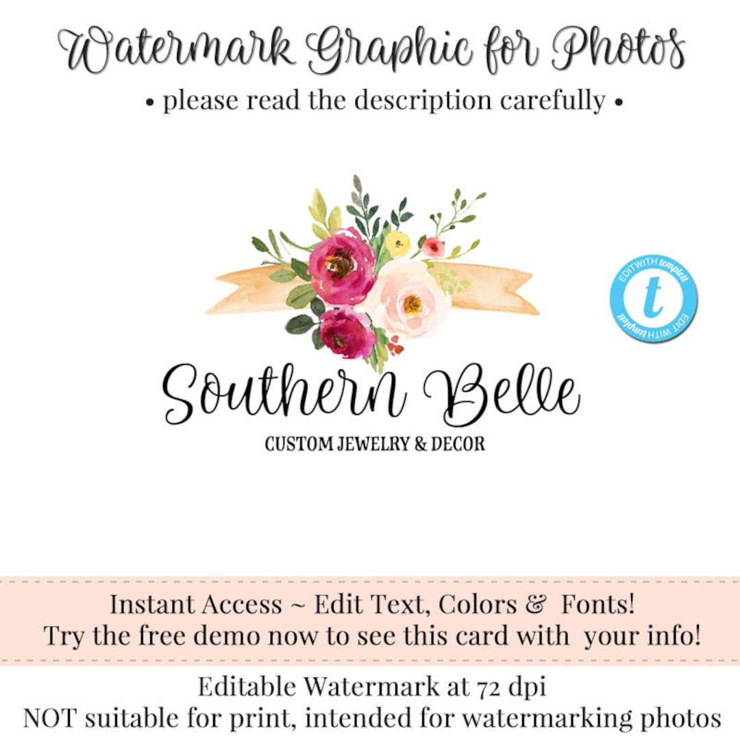 Watermark for Photos, Watermark Graphic, Watermark Logo, Branding ...