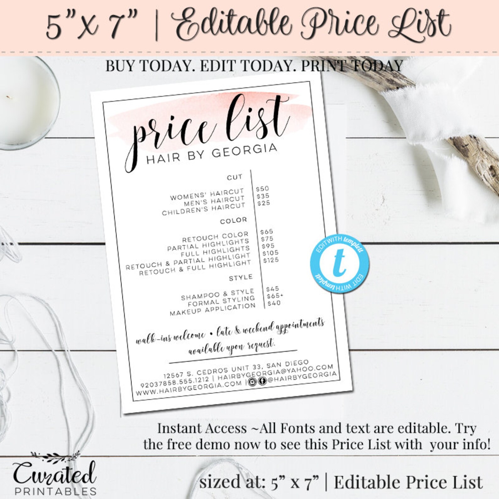 DIY Hang Tag Editable Hang Tag Price Tag DIY Hang Tag - Etsy