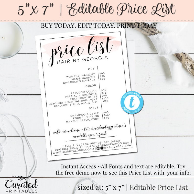 DIY Hang Tag Editable Hang Tag Price Tag DIY Hang Tag - Etsy