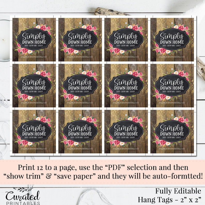 Rustic Barnwood Hang Tag Editable Hang Tag Price Tag DIY - Etsy