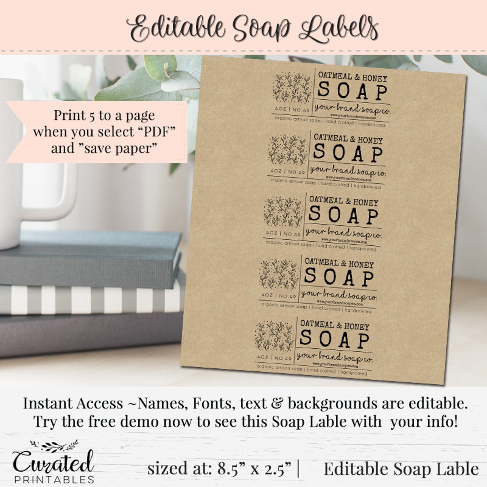 Soap Label Editable Label Bath Product Label DIY Ingredient - Etsy