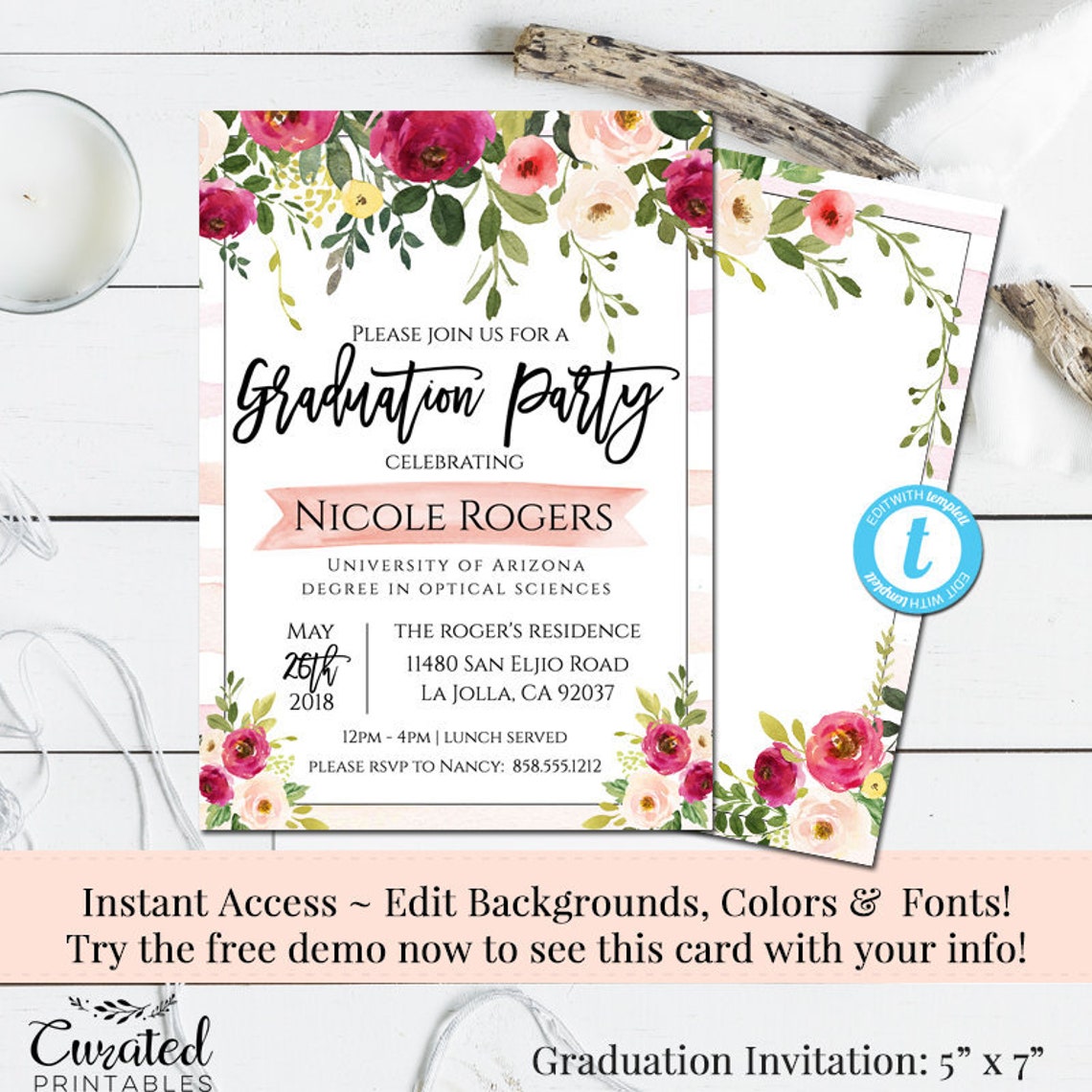 Graduation Invitation Promotion Invitation Template - Etsy