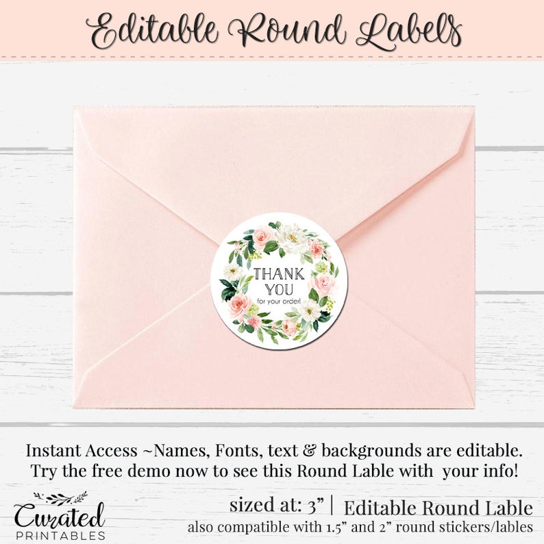 Round Sticker Editable Label 3 Inch Round Label Jar Label - Etsy