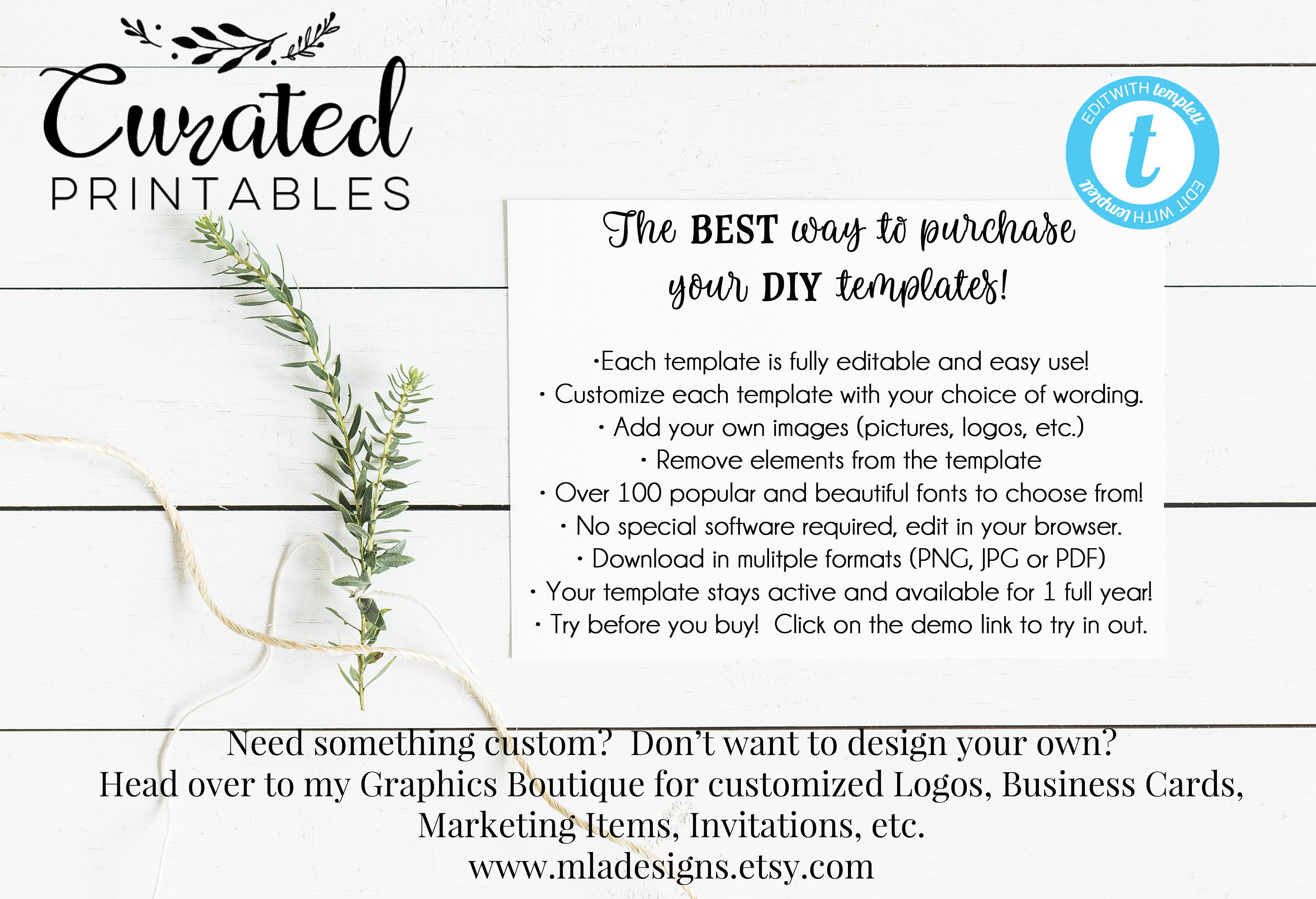 Basic Business Card Template DIY Business Card Editable - Etsy