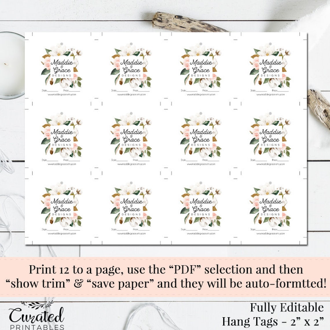 DIY Hang Tag Editable Hang Tag Printable Hang Tag Hang Tag - Etsy