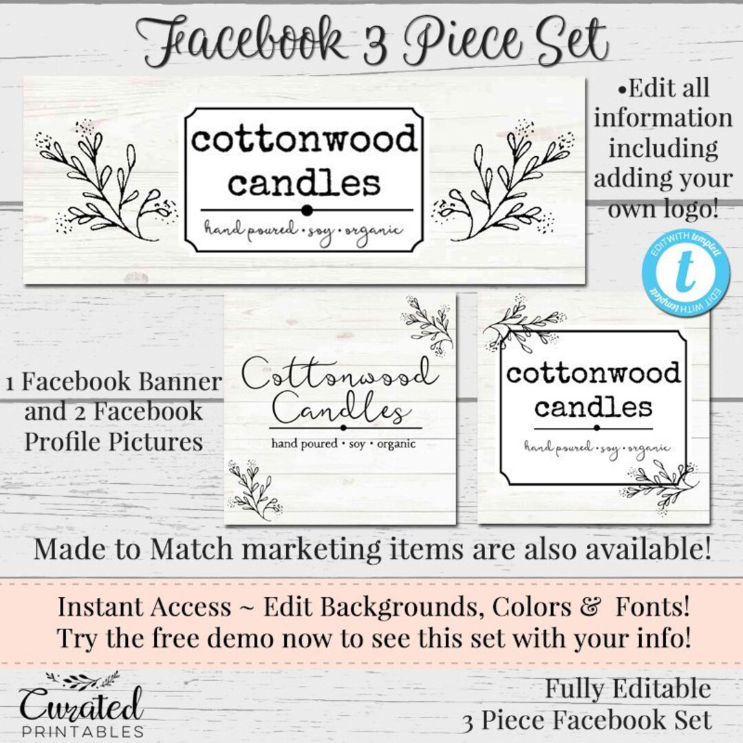 DIY Facebook Set, Customizable Facebook, Editable Facebook, Editable ...