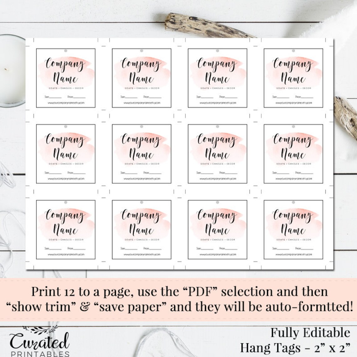 DIY Hang Tag Editable Hang Tag Price Tag DIY Hang Tag | Etsy