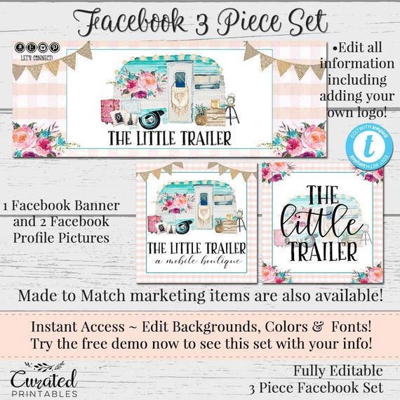 DIY Trailer Facebook Set Customizable Facebook DIY Facebook | Etsy