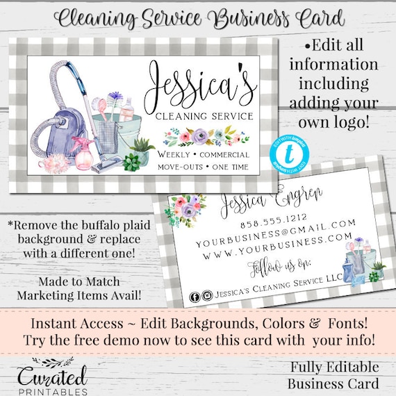 Housekeeping Business Cards Templates