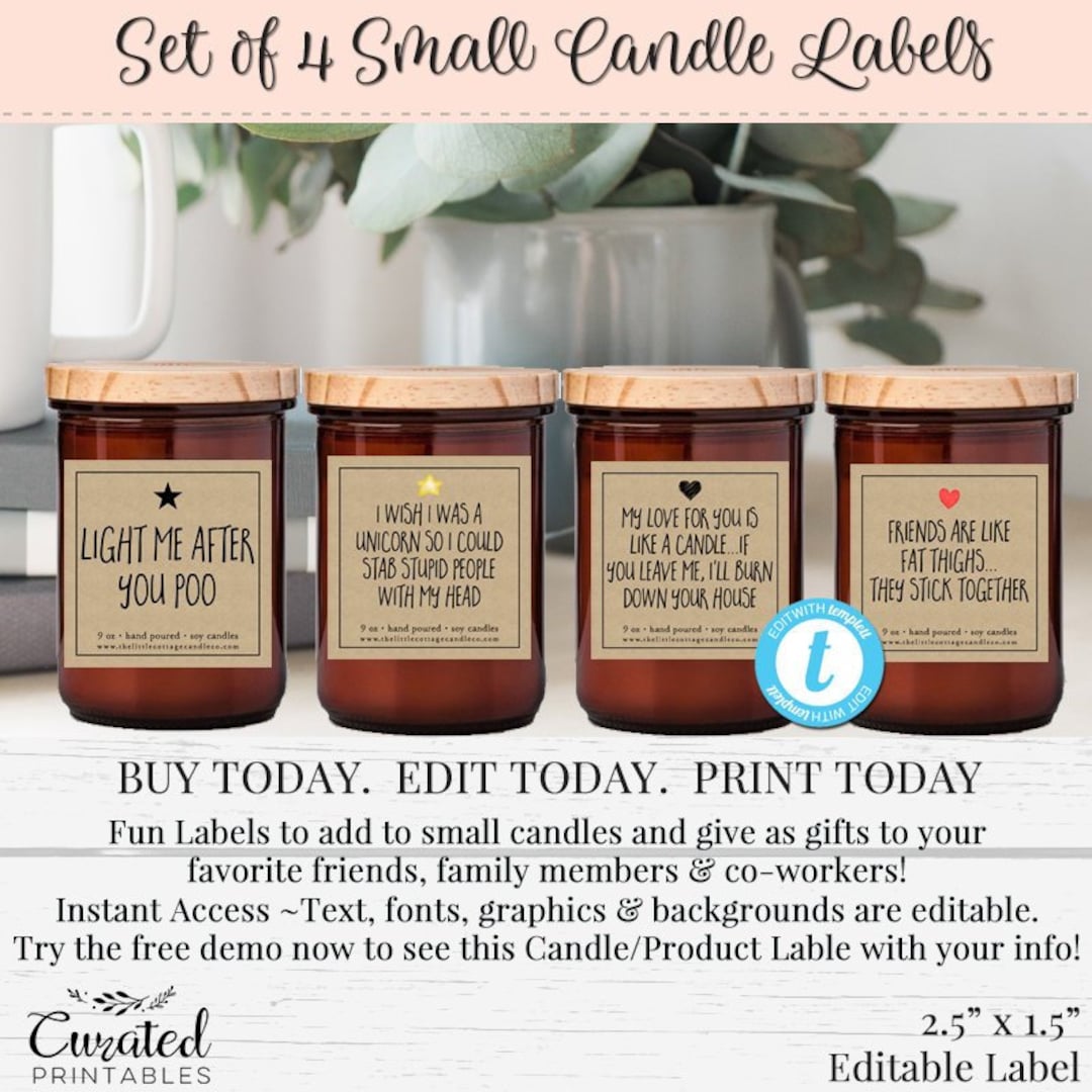 DIY Candle Label, Editable Label, Product Label, DIY Label, Instant ...